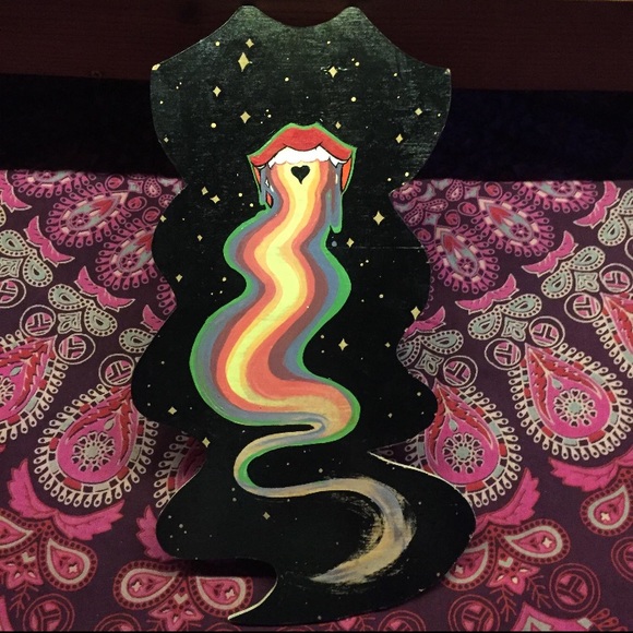 Other | Ooak Rainbow Vampire Lips Galaxy Painting | Poshmark